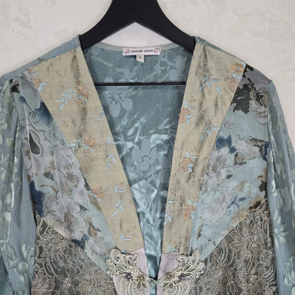 Spencer Alexis | Kimonos & Yukatas | Spencer Alexis Silk Blend Burnout ...
